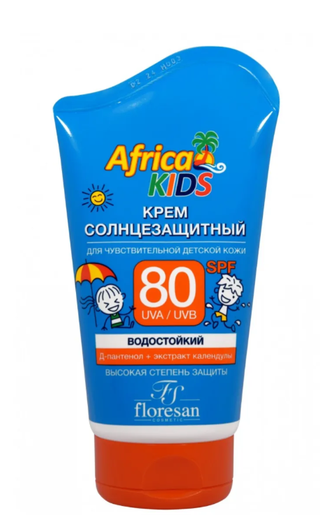 Крем солнцезащитный Floresan Africa kids, для детей, SPF 80,100 мл
