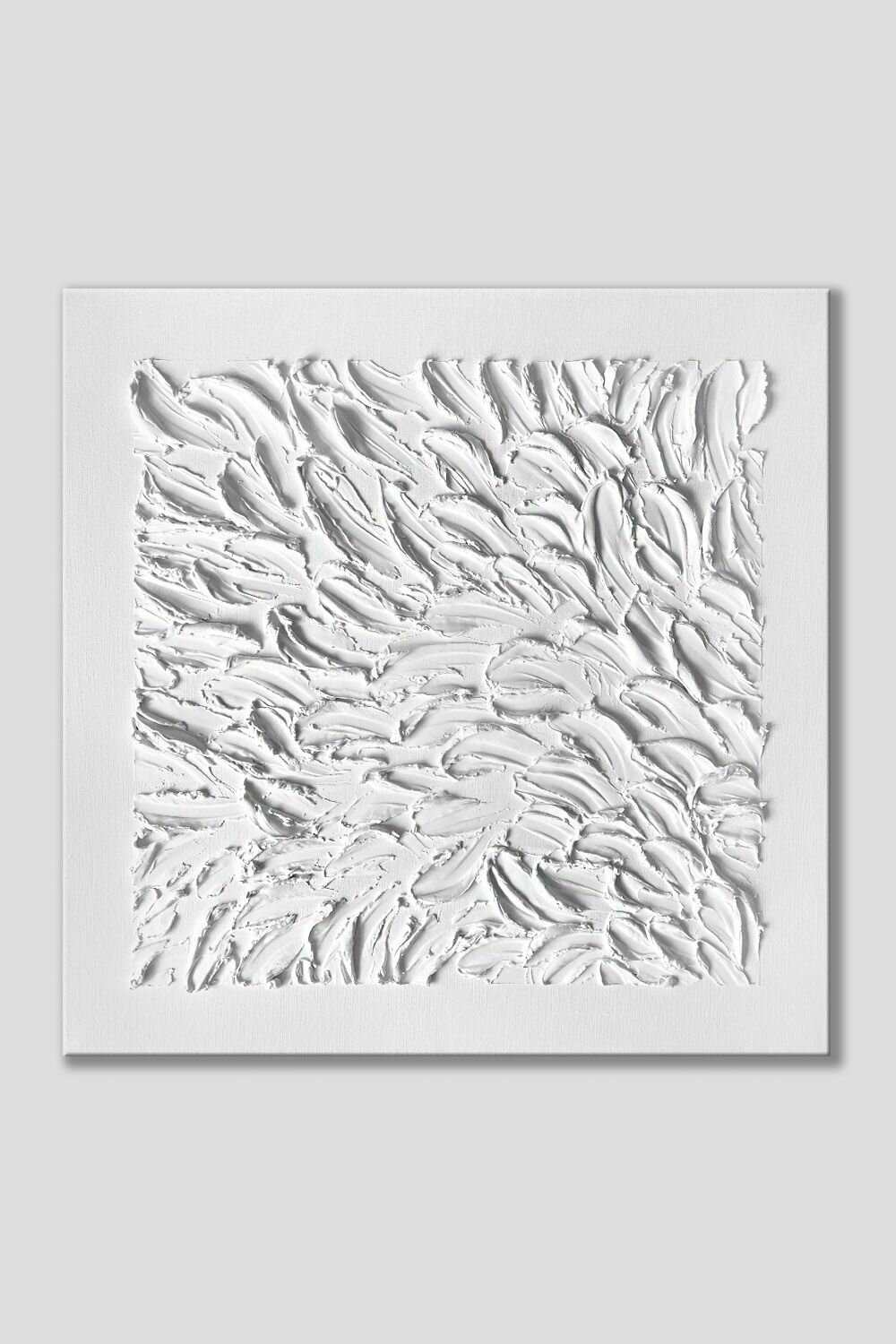 Картина на холсте ручной работы квадратная DECORMARKT Объемные Штрихи, 50х50 см