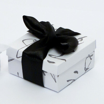 Подарочная коробочка, 6.2х6.2х3.1см, черная, 2 шт.