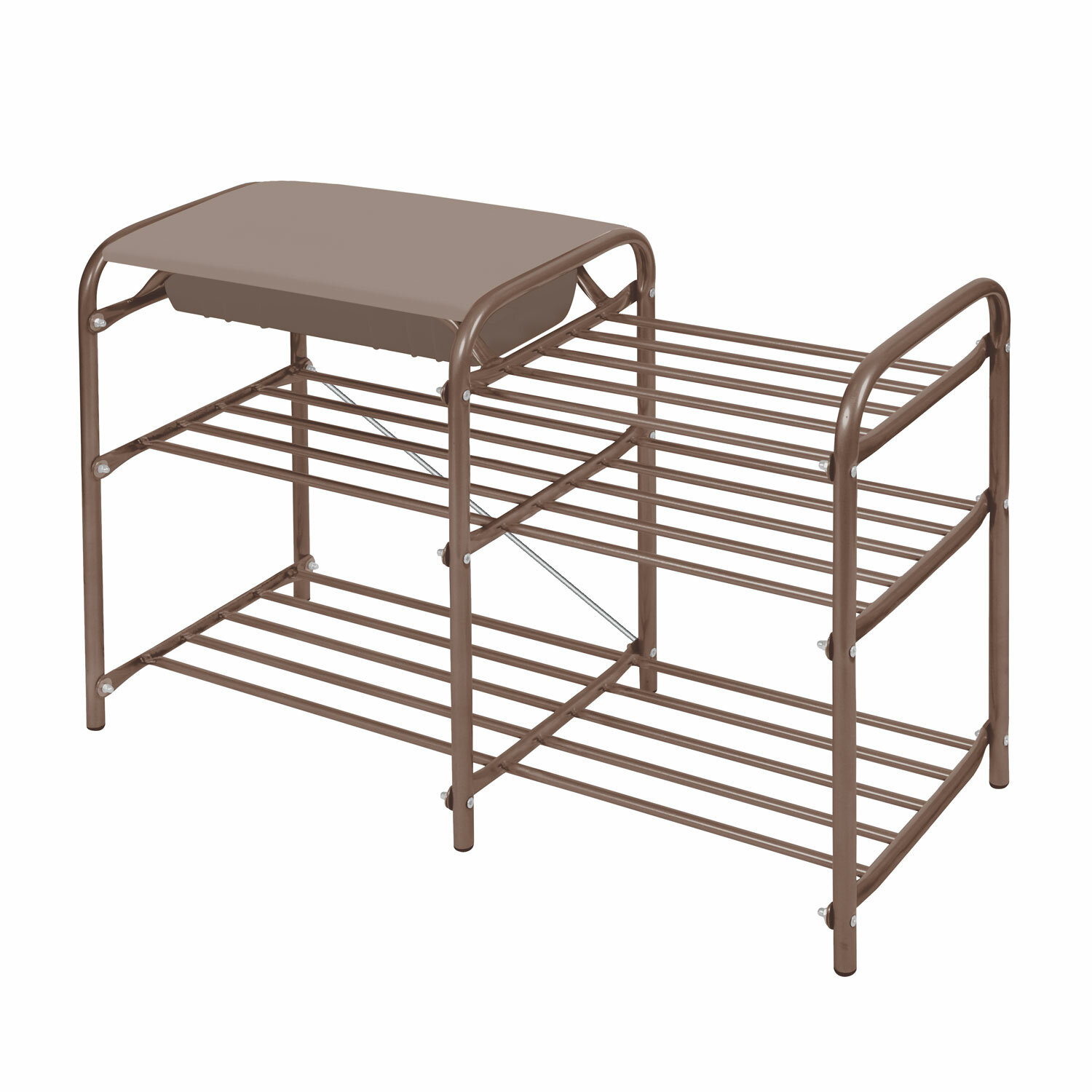 Этажерка "Люкс" с ящиком ЭТЛ5-1 Nika Nika медный коричневый/коричневый