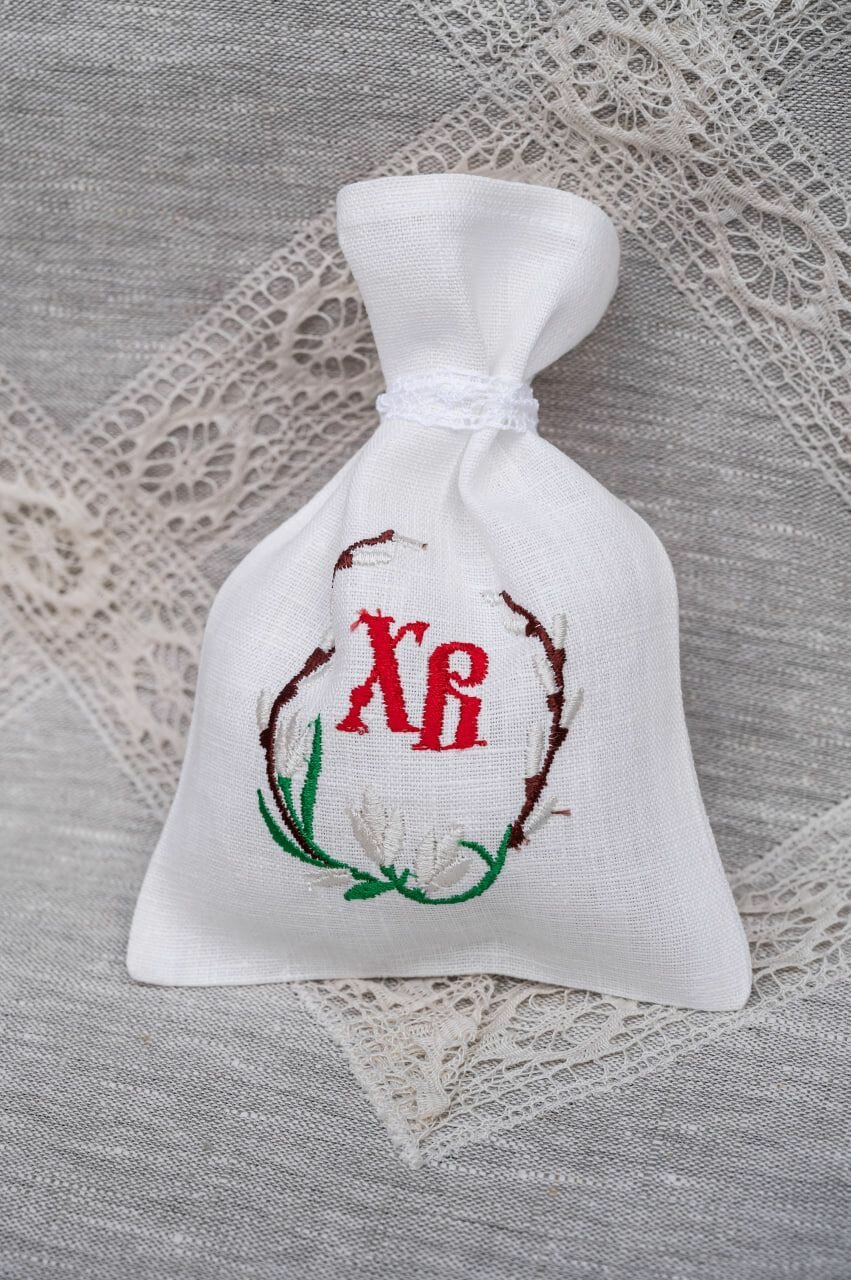 Пасхальный мешочек, 15х20см, цвет белый