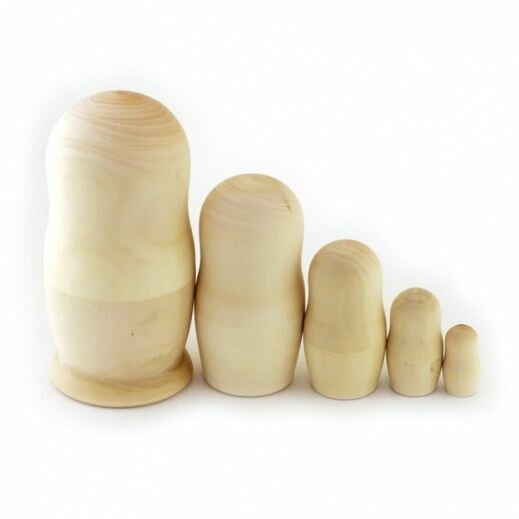 Матрешка 110*50 мм заготовка 5-и кукольная малая для росписи