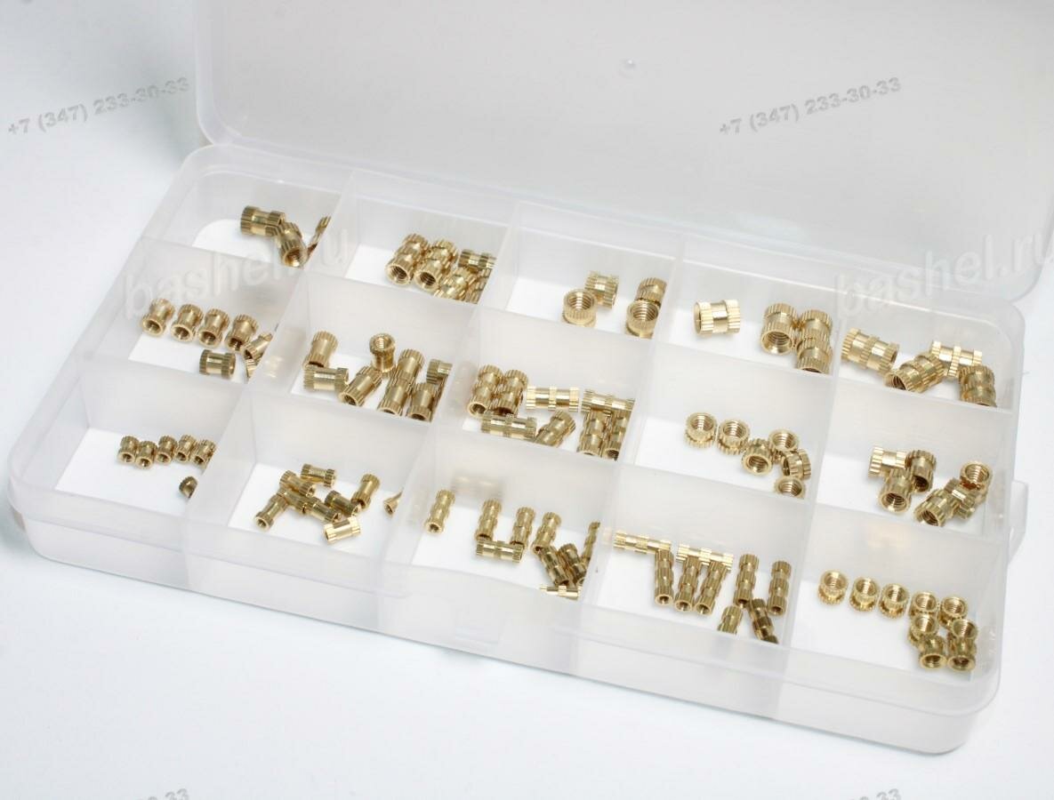 Набор вплавляемого крепежа (латунь, M2/M3/M4/М5, 106штук)