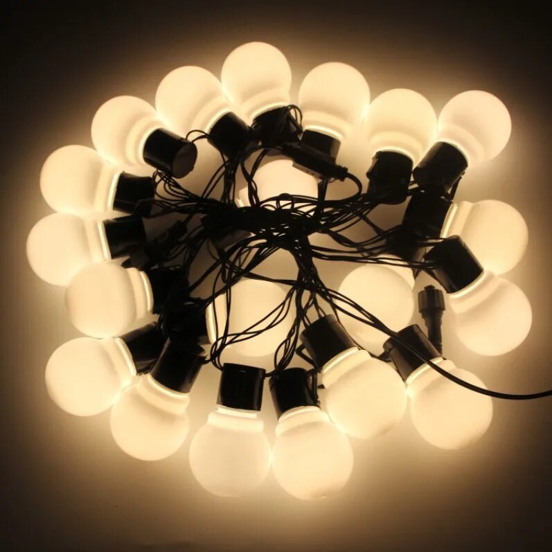 LED гирлянда Topdii 20 лампочек, 6M, теплый белый свет