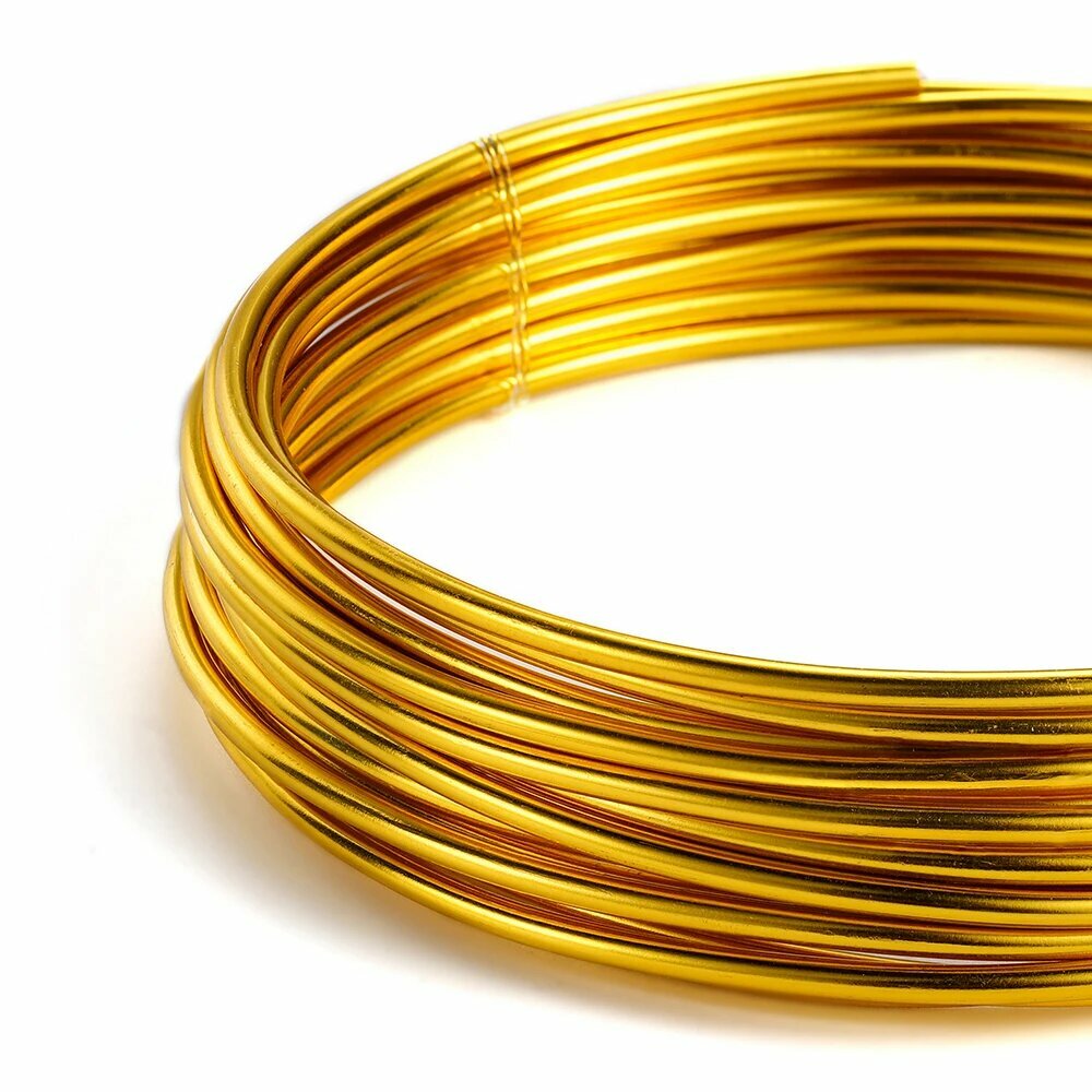 Золотая алюминиевая проволока 3.0mm x 2M для рукоделия