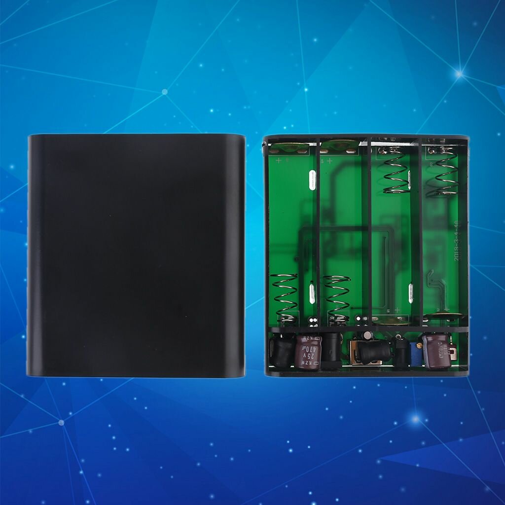 Черный 4-элементный аккумулятор 18650 с регулируемым напряжением питания головкой постоянного тока