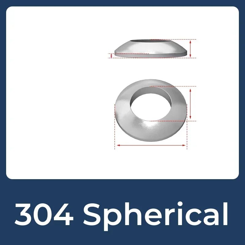 Сферические конические шайбы GB849/GB850 M6~M48 304 Spherical, M8-3pcs