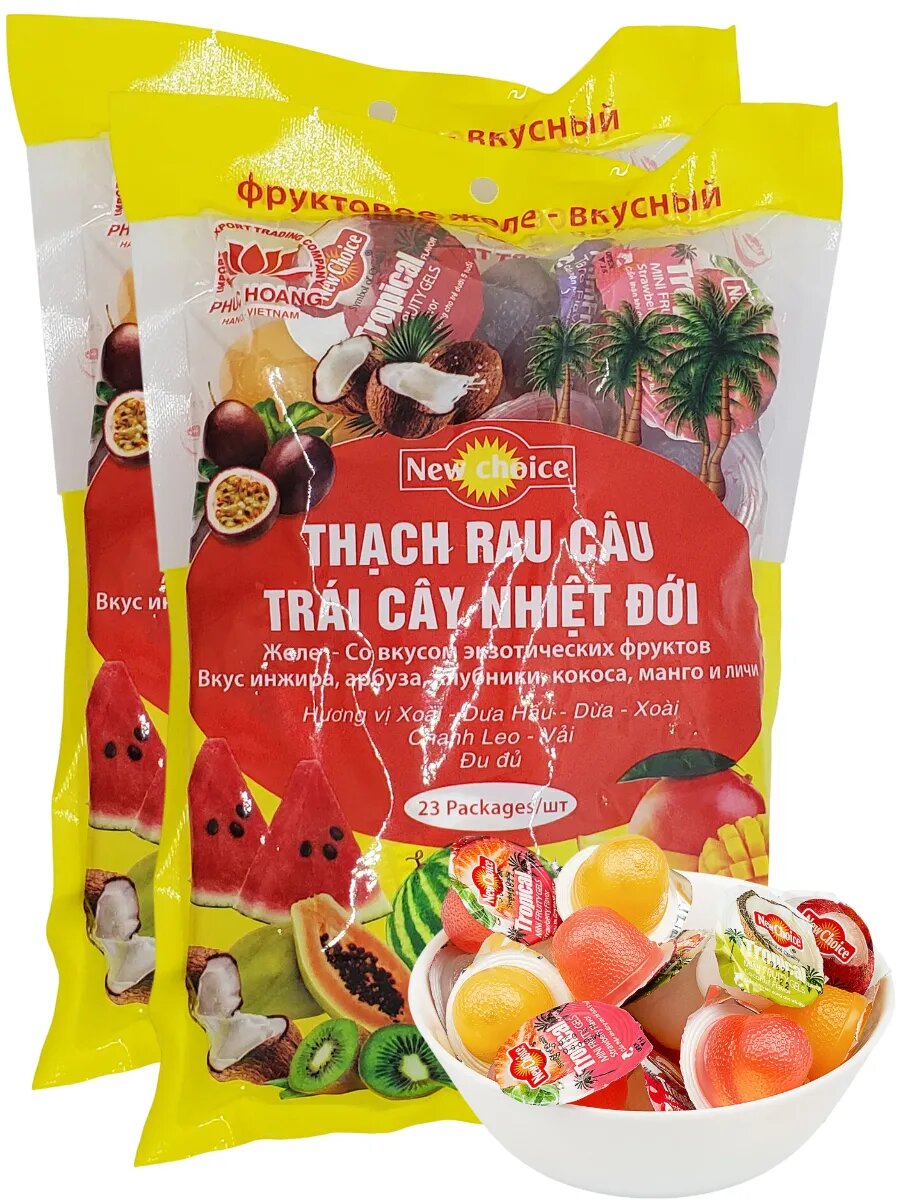 Желе вьетнамское со вкусом экзотических фруктов 380 г * 2 шт