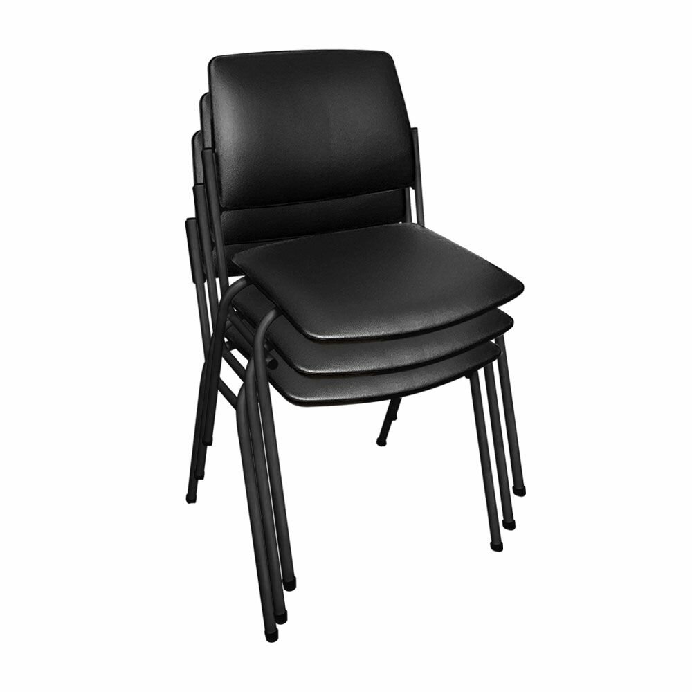 Стул офисный для посетителя исит ISIT black кожзам (3 шт), V-4 черный