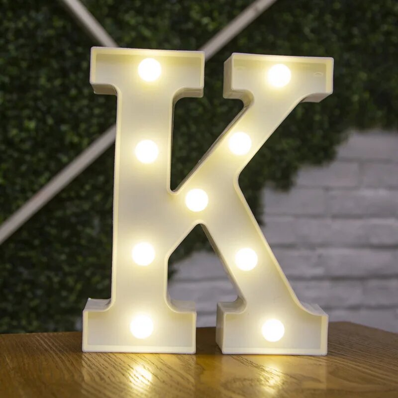 LED буква K из ПВХ, 16см, для декора