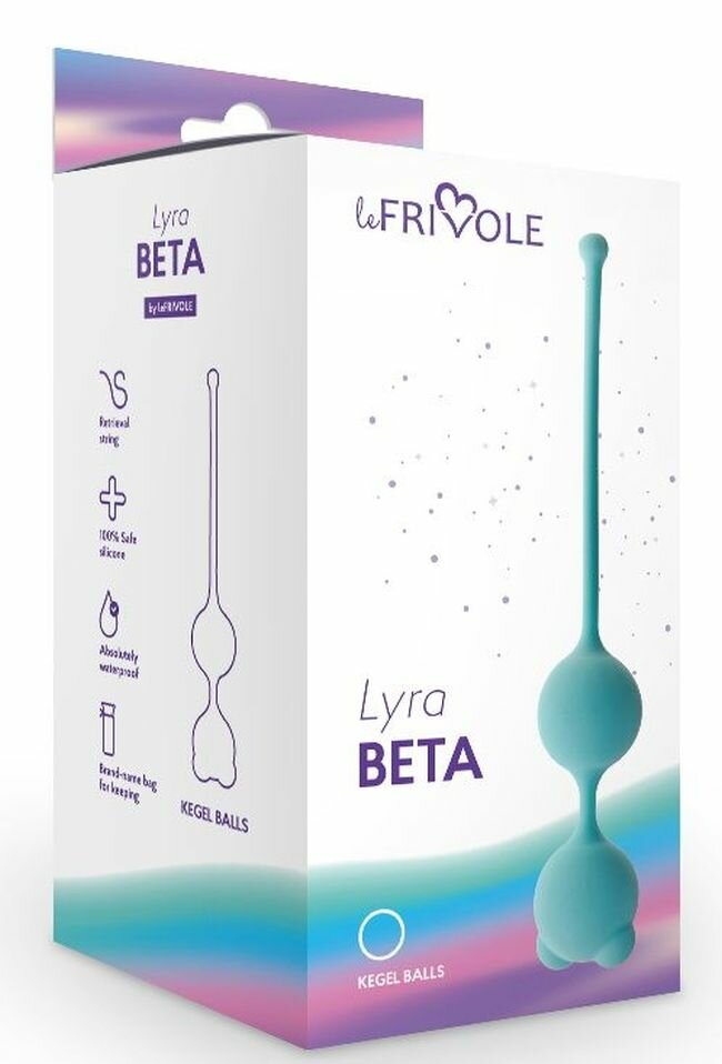 Вагинальные шарики Le Frivole Beta, для тренировки интимных мышц, силикон, голубые