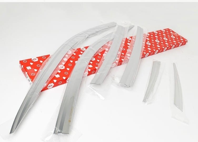 Renault Arkana 2020г ветровики на окна хромированные 6 штук Auto Clover