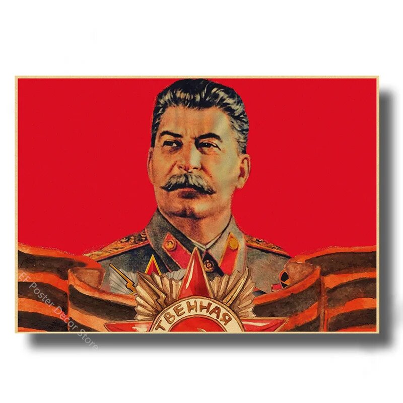 Плакат "Знаменитости Сталин Маркс Ленин", крафт-бумага Красный, 33, A3