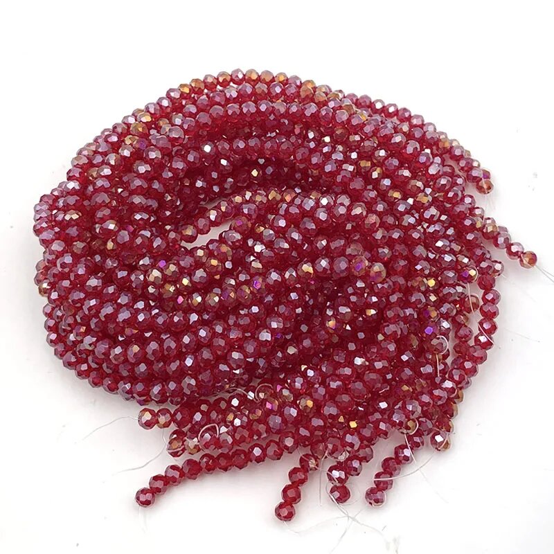 Стеклянные бусины для ювелирных изделий 2 3 4 6 8 мм Бордовый, 2mm(about 165 pcs), ZYAB46