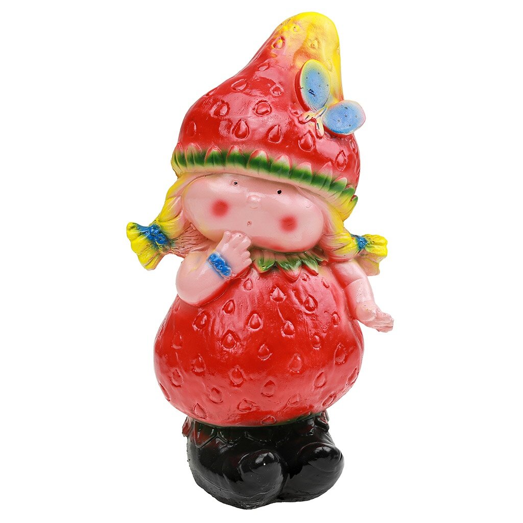 Скульптура-фигура садовая Домашняя Мода гипсовая "Клубничка малая", 16х30 см
