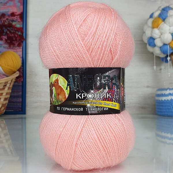 Пряжа Color City ангора кролик 271 св. персик (5 мотков)