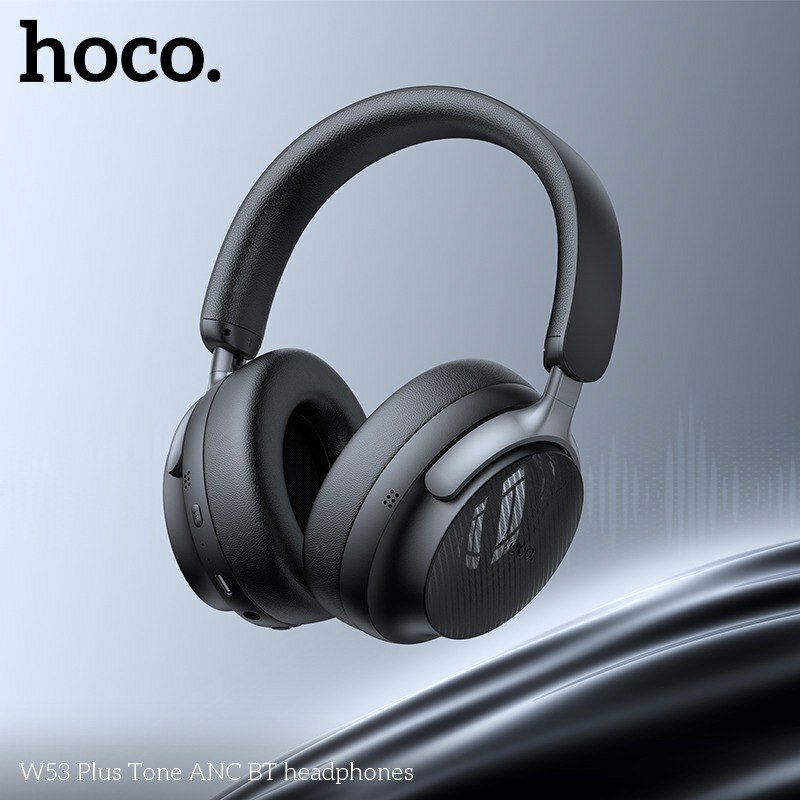 Наушники bluetooth shutter Hoco W53 Plus Tone ANC bluetooth 5.4, черный