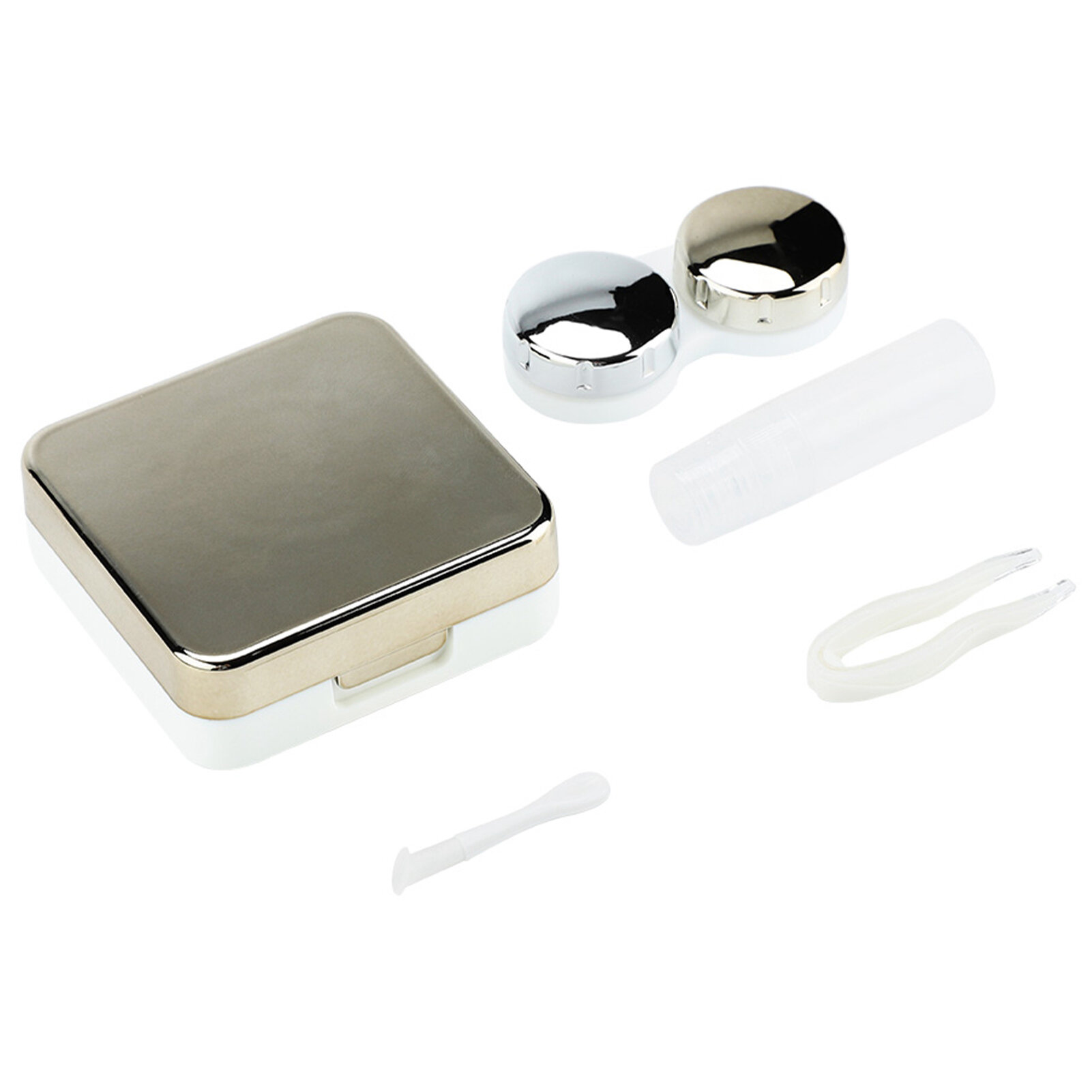 Reflective Cover Contact Lens Case Set Cute Lovely Travel Kit Box