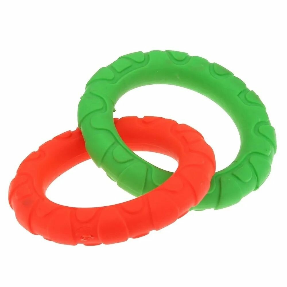 Игрушка для собаки Pet Toys "2 Кольца", 15х9,3х4 см, резиновая, на картоне, цвета в ассортименте