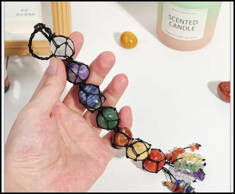 Натуральные камни минералы, набор самоцветов для 7 чакр