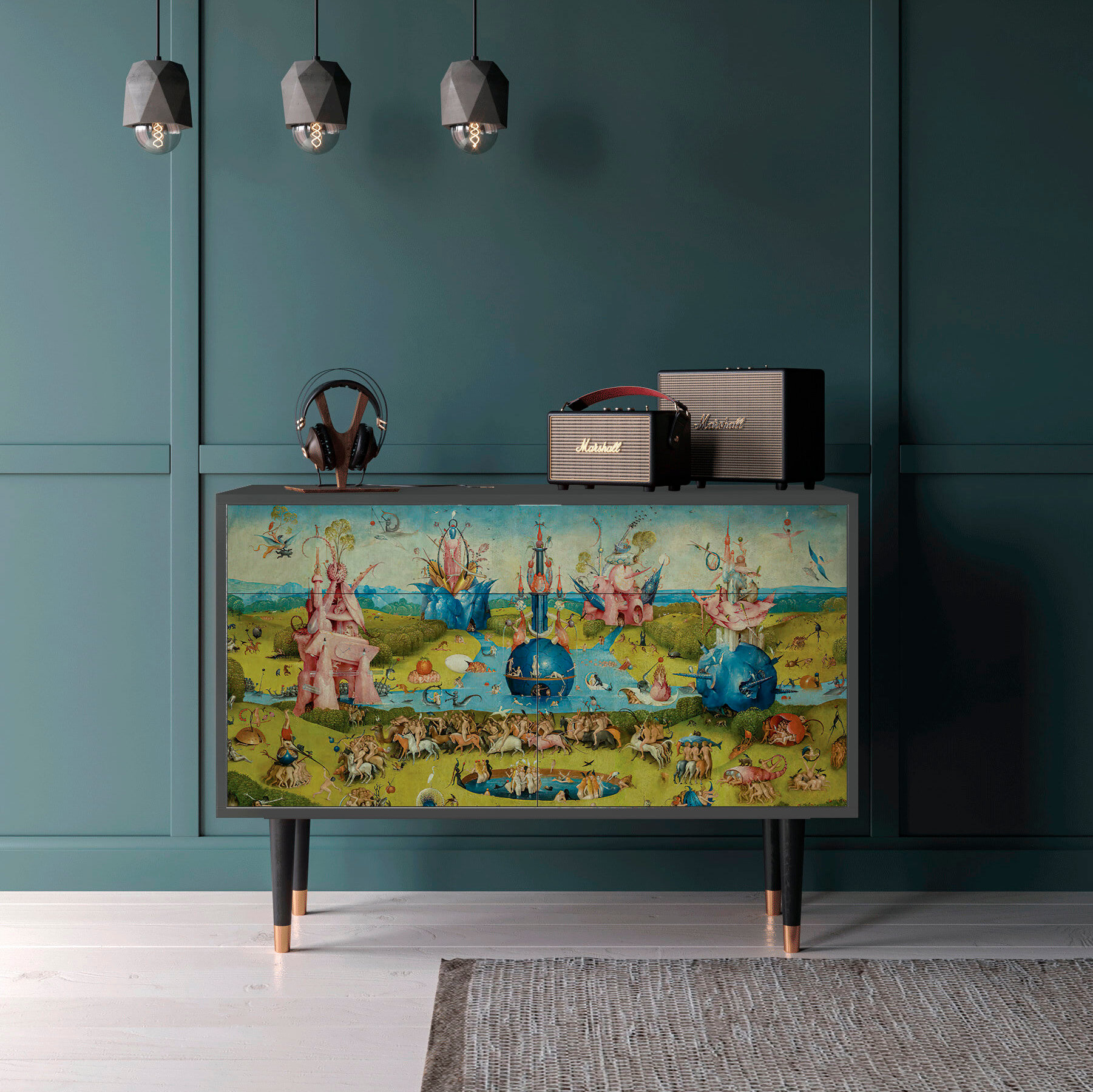 Комод - STORYZ - BS4 The Garden by Hieronymus Bosch, Размер - 115 x 85 x 48 см, Цвет корпуса - Антрацит