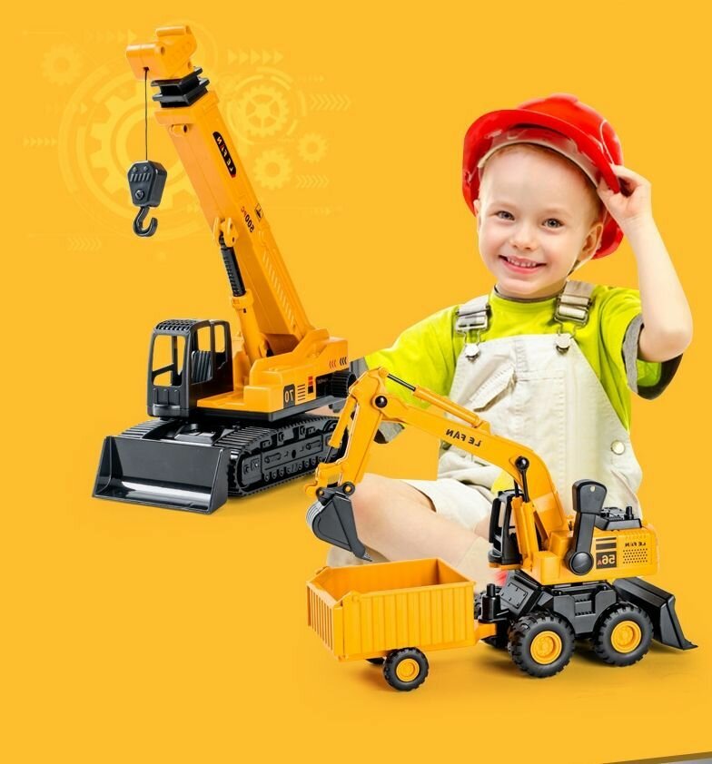 Детская игрушка трактор "Подъёмный кран на гусеничном ходу"-3