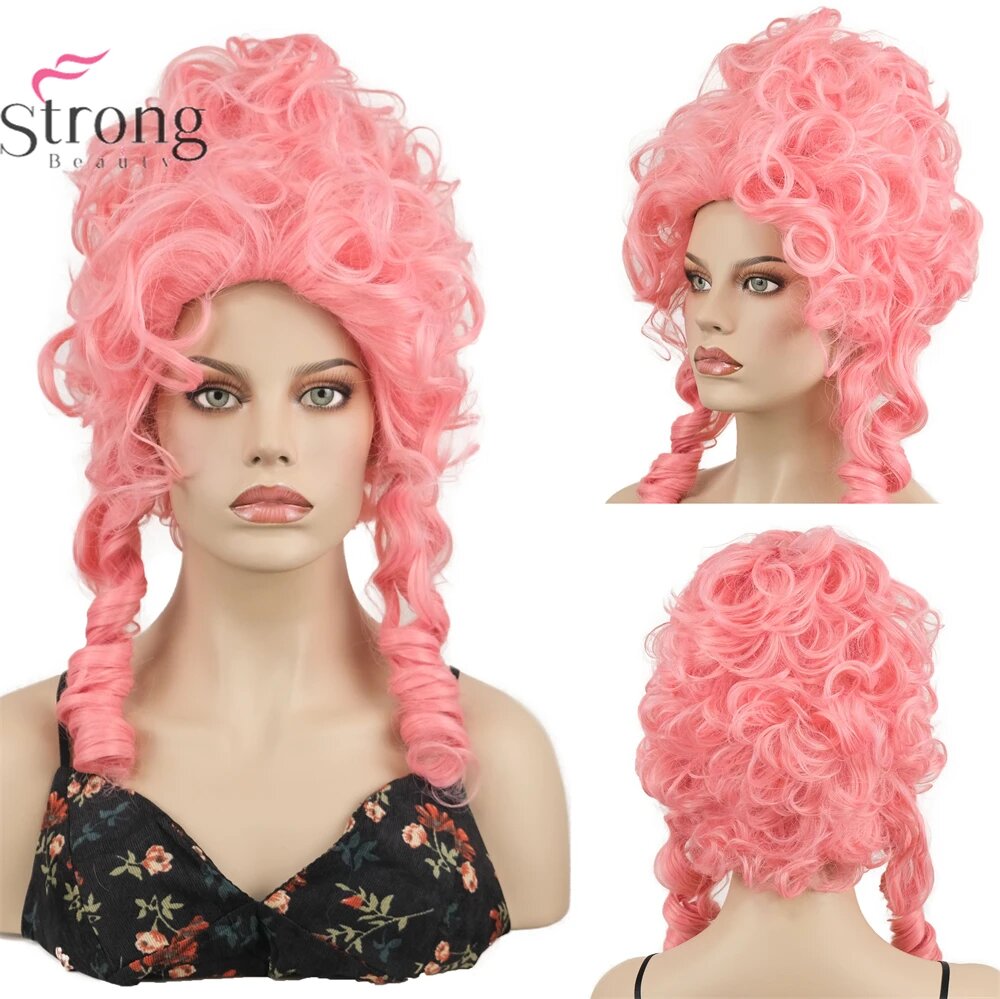 Розовый викторианский парик StrongBeauty из канекалона