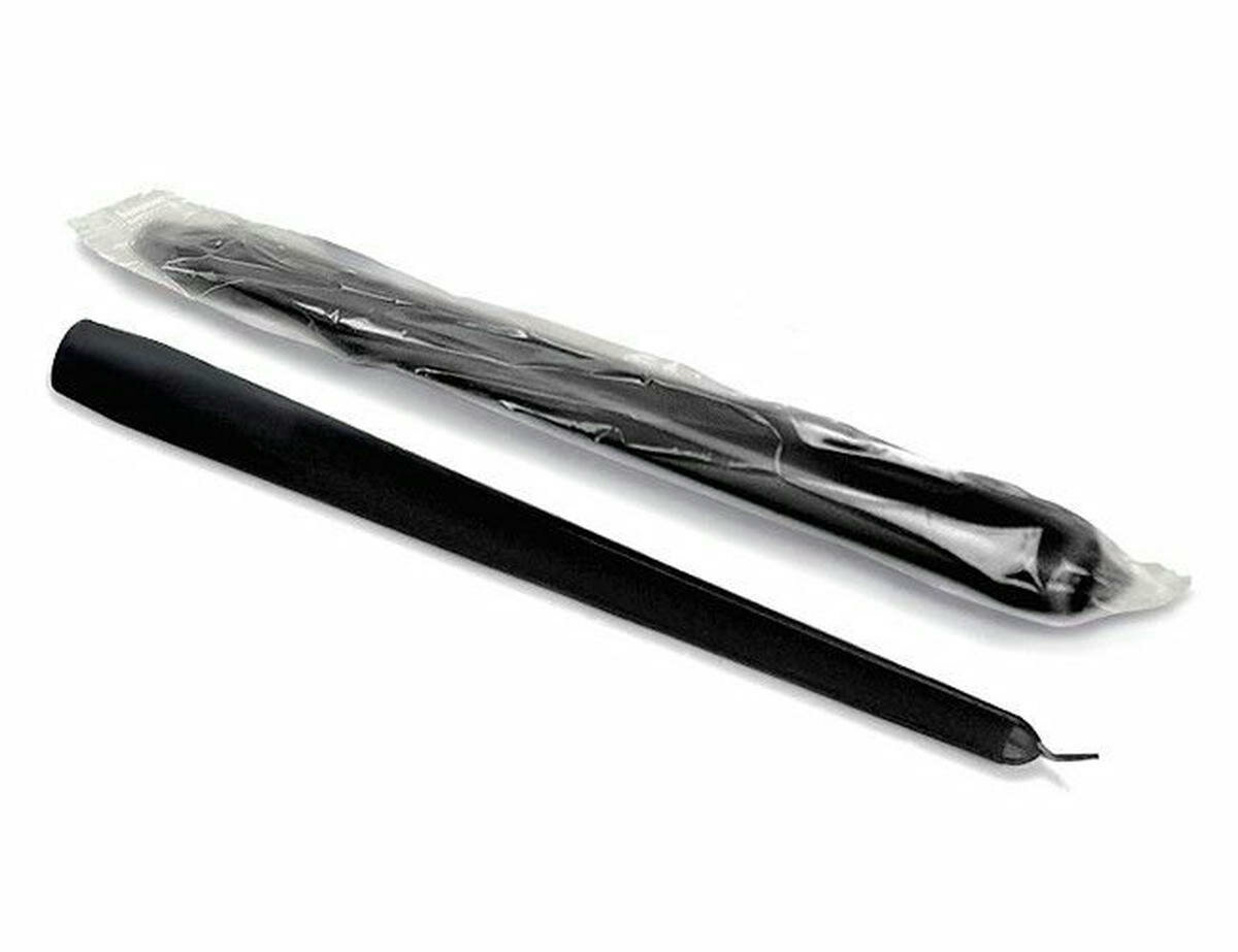 Свечи античные чёрные, 2.3. х25 см (упаковка 2 шт.), Омский Свечной