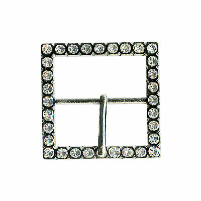 GB 1201-MP79 Пряжка со стразами квадрат 45x45 мм №04 никель прозрачный Micron декоративная