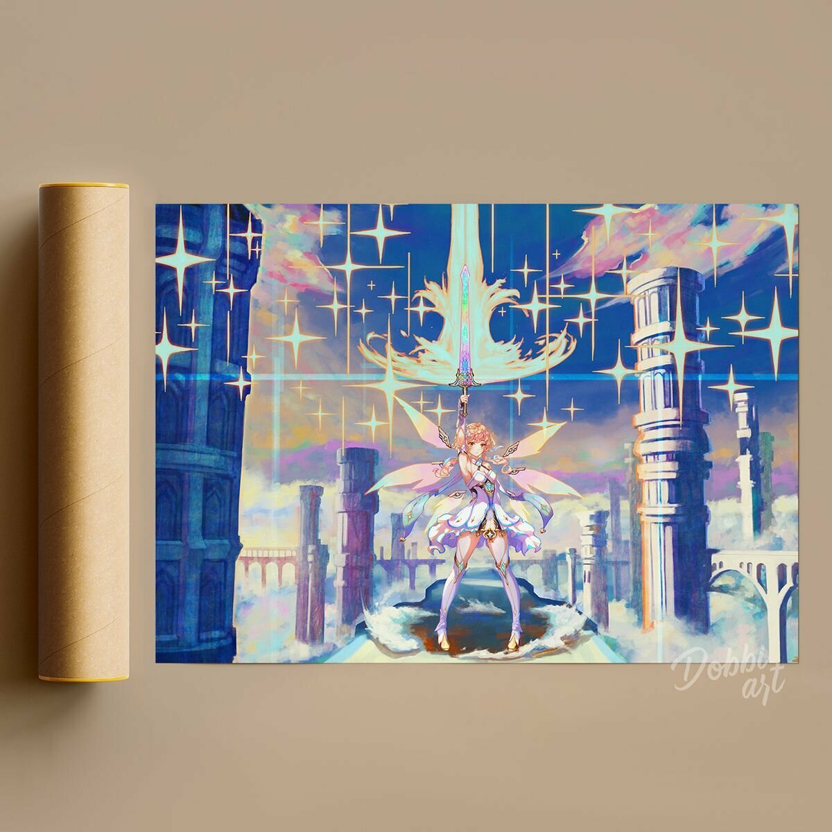 Постер 50х70 см Геншин Импакт без рамы/ Genshin Impact, Lumine/ Аниме игра Геншин