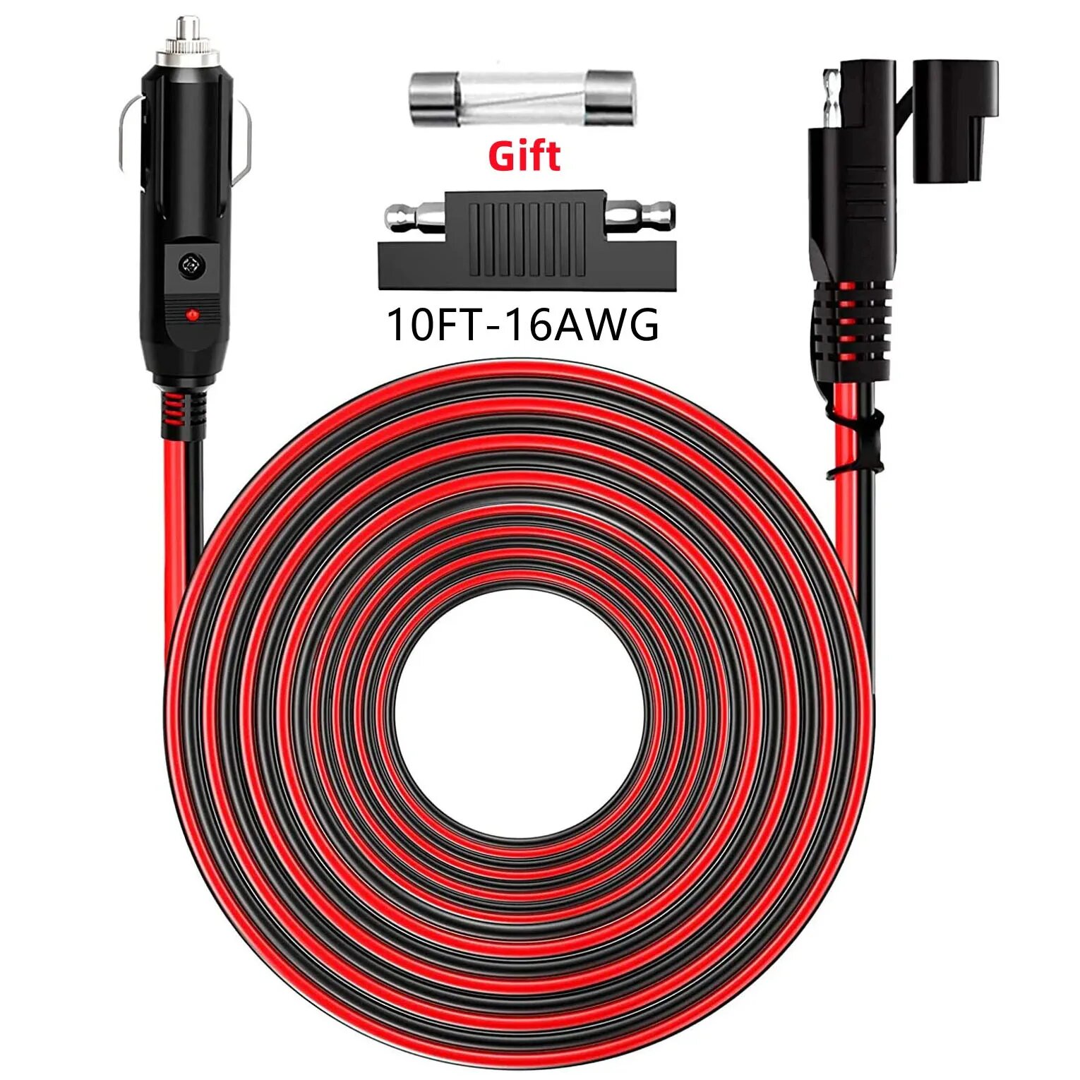 Кабель-удлинитель SAE-SAE 10 футов с предохранителем 15А SAE-16AWG-10FT