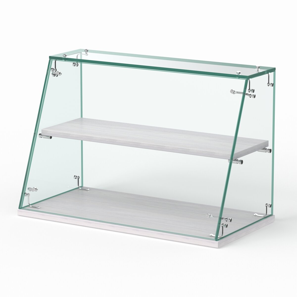 Витрина "сладость" №14КА-О-П для выпечки настольная с прямыми полками без дверок пдсп, Ясень Анкор светлый - U31104