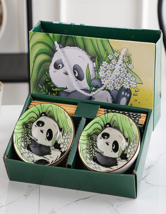 Набор китайских пиал супниц с пандой 2шт