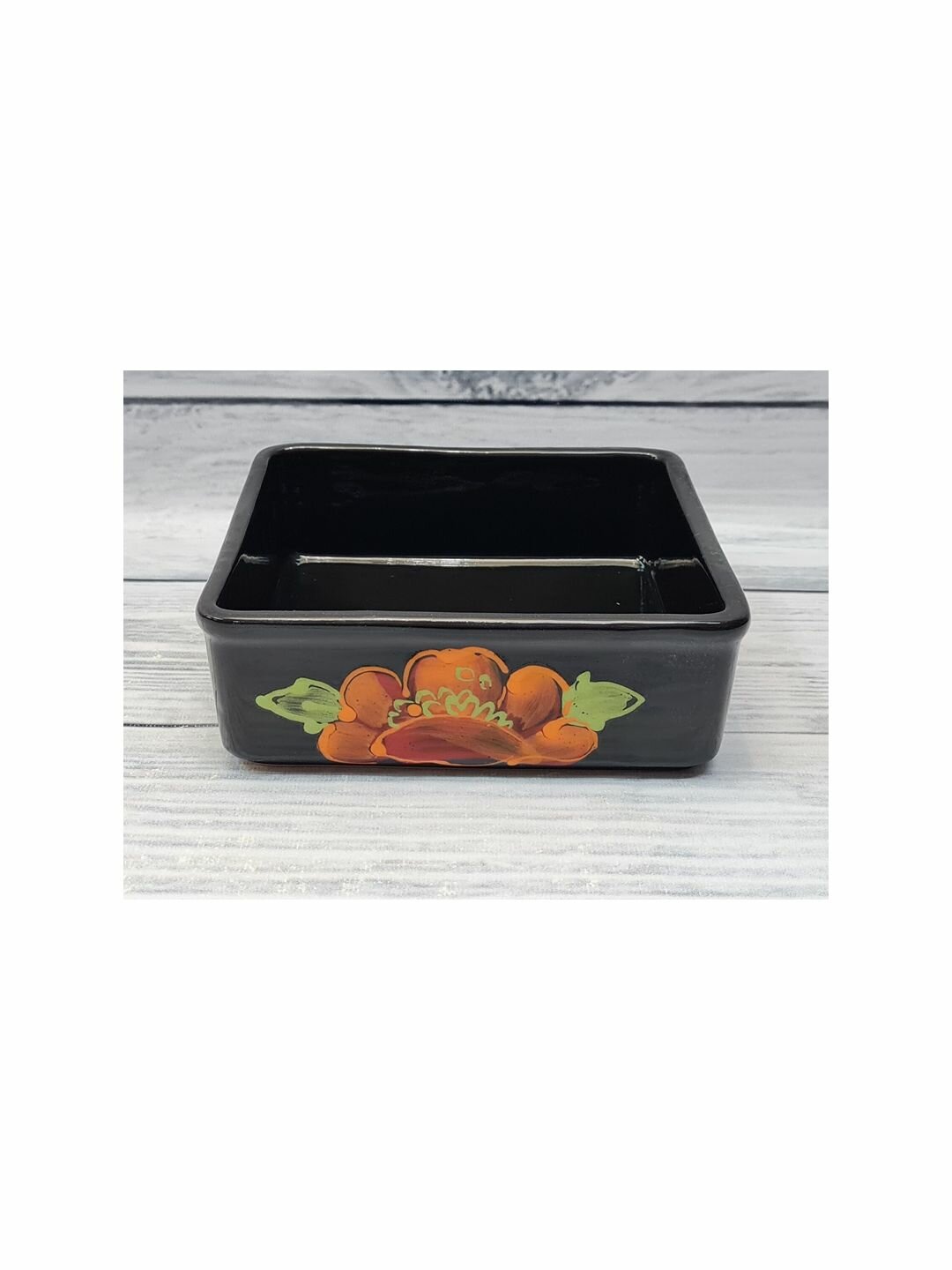 Емкость для запекания квадратная средняя Волна Мак черный