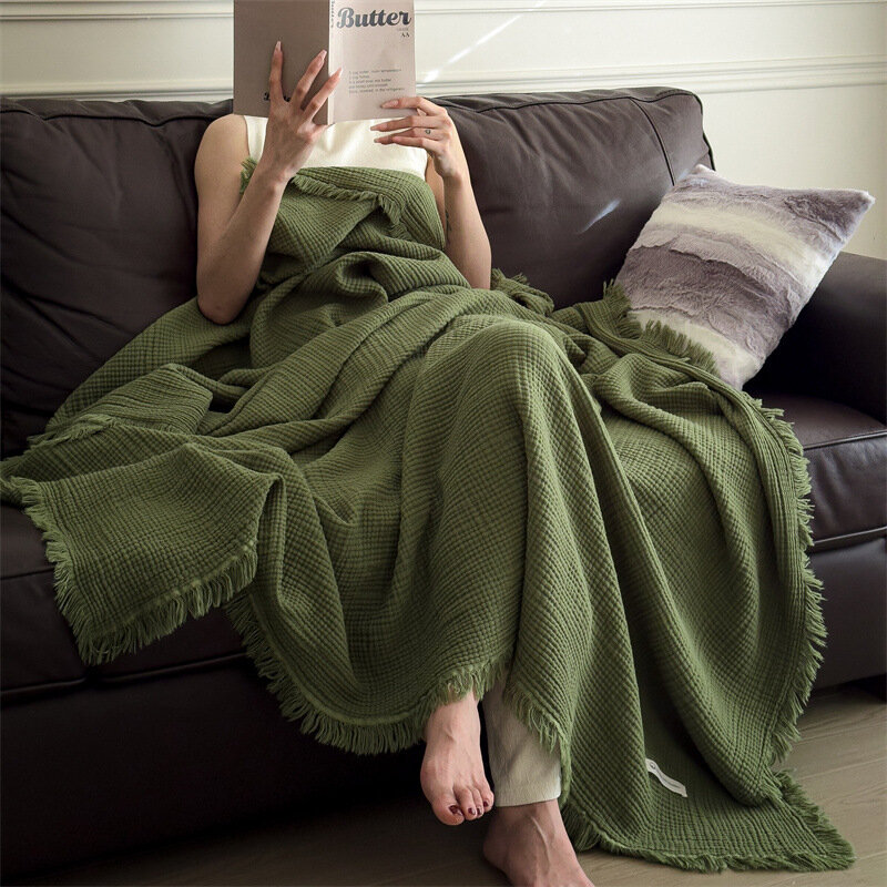 Офисное вязаное одеяло, ретро-диван одеяло, гостиная декоративное одеяло, высококачественное хлопчатобумажное одеяло