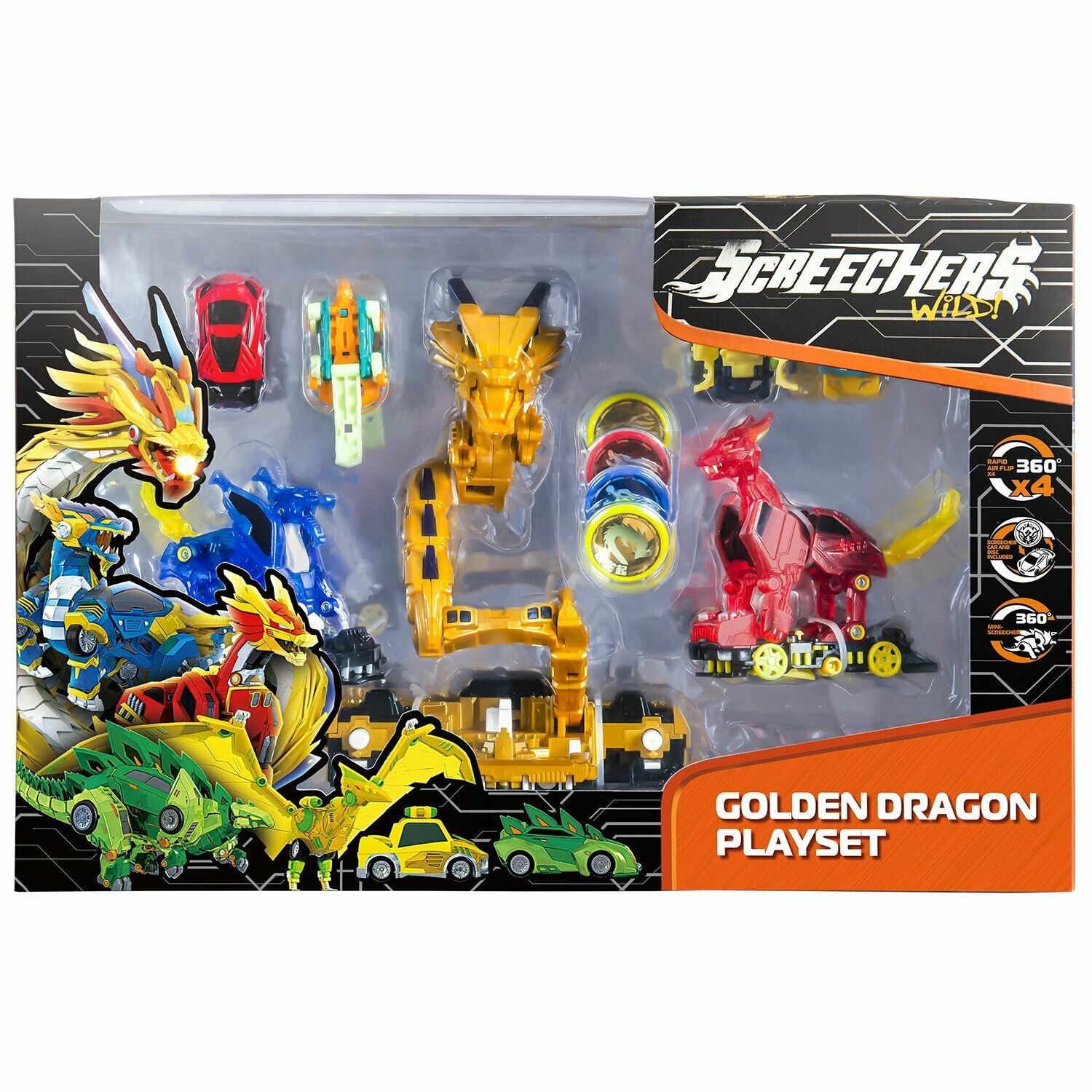 Дикие Скричеры. Игровой набор Голден Дрэгон 3-в-1. ТМ Screechers Wild