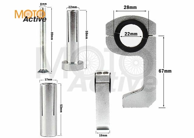 Крепление для защиты рук Regulmoto Ultra set универсальный 22/28