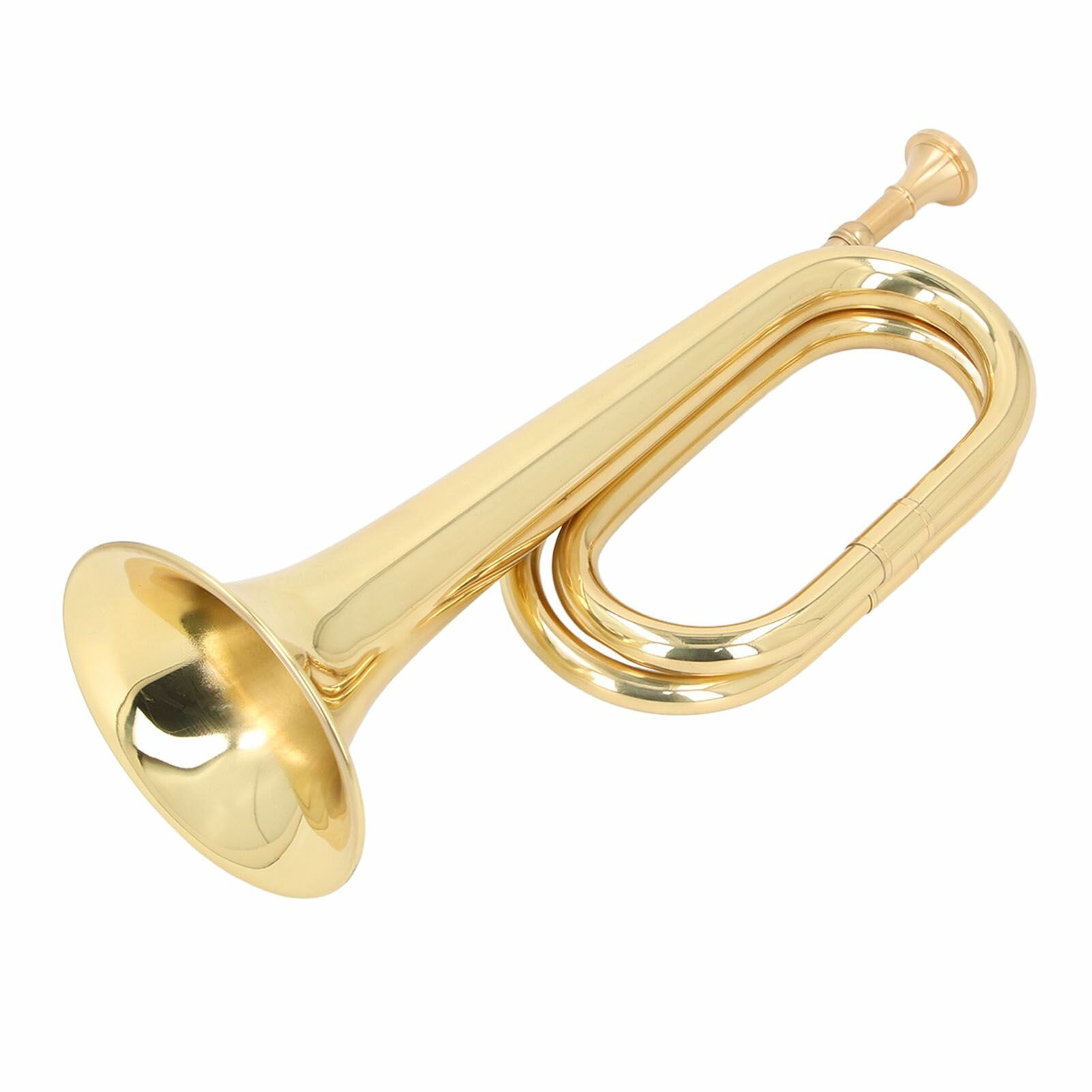 Труба кавалерийская испанская на ноте C, латунная, 11см диаметр, 34см высота, идеальна для начинающих музыкантов