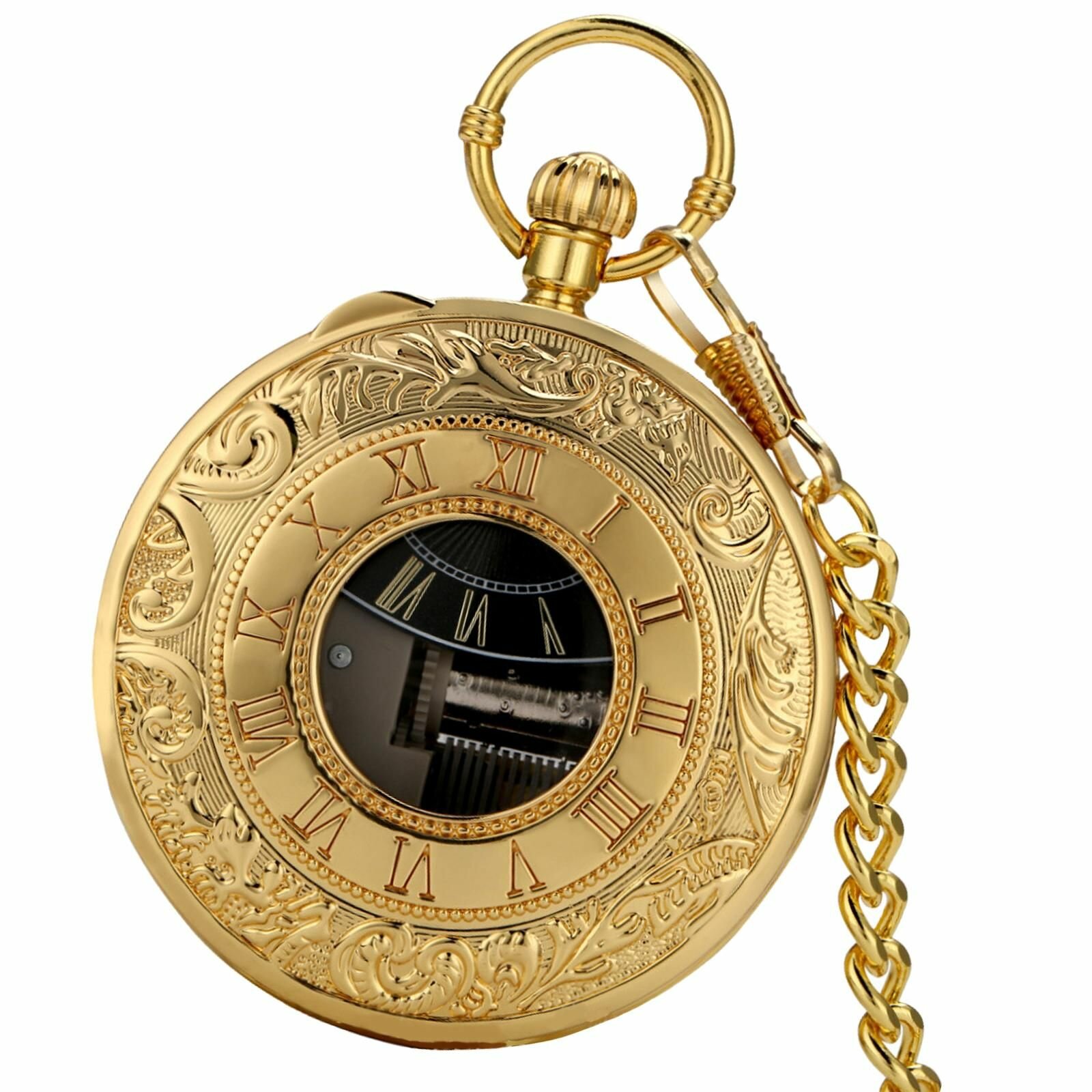 Карманные часы "Золотой красивый цвет K058", сплав, музыкальный механизм