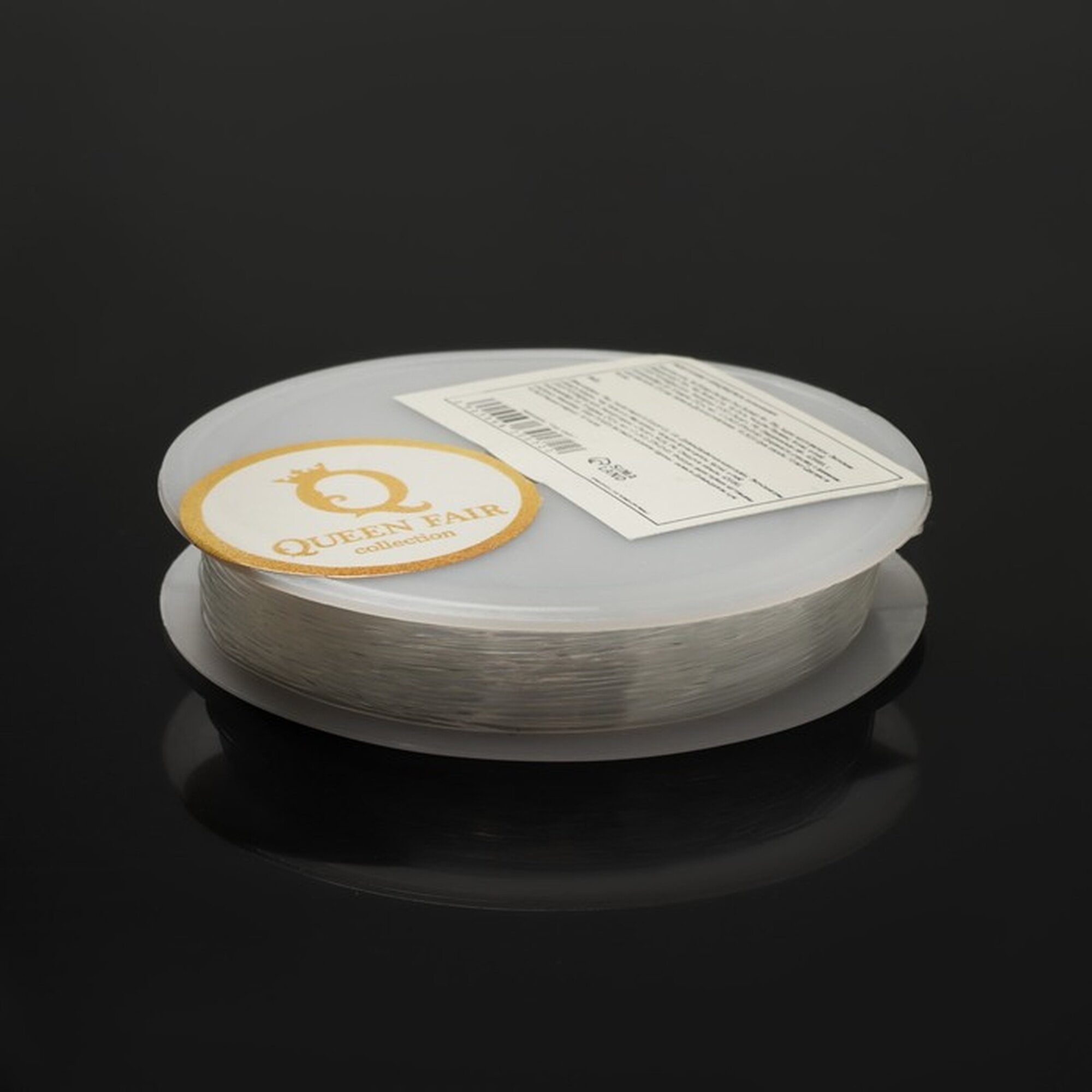 Нить Queen Fair, силиконовая, для бисероплетения, прозрачная, 0,5 мм, 10 м