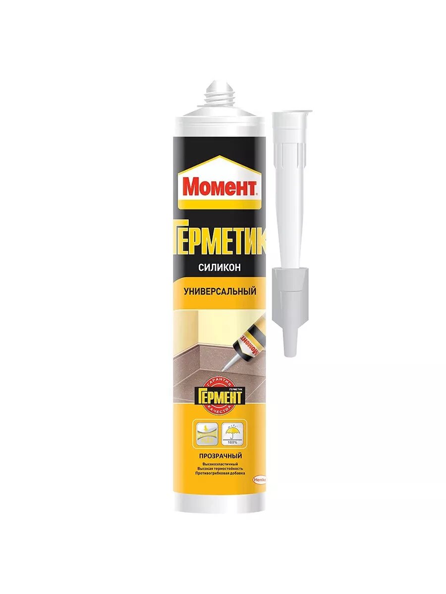 Герметик Момент, силиконовый, универсальный, прозрачный, 280 мл