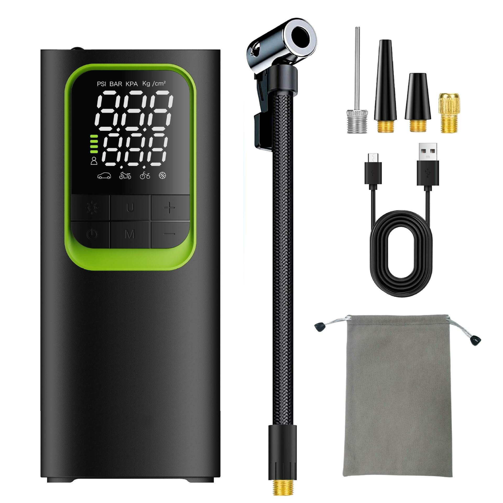 8000 мАч электрический насос 150 Psi Подходит для мотоциклов, велосипедов, скутеров, колес, шаров, матрасов, Насос автомобильный