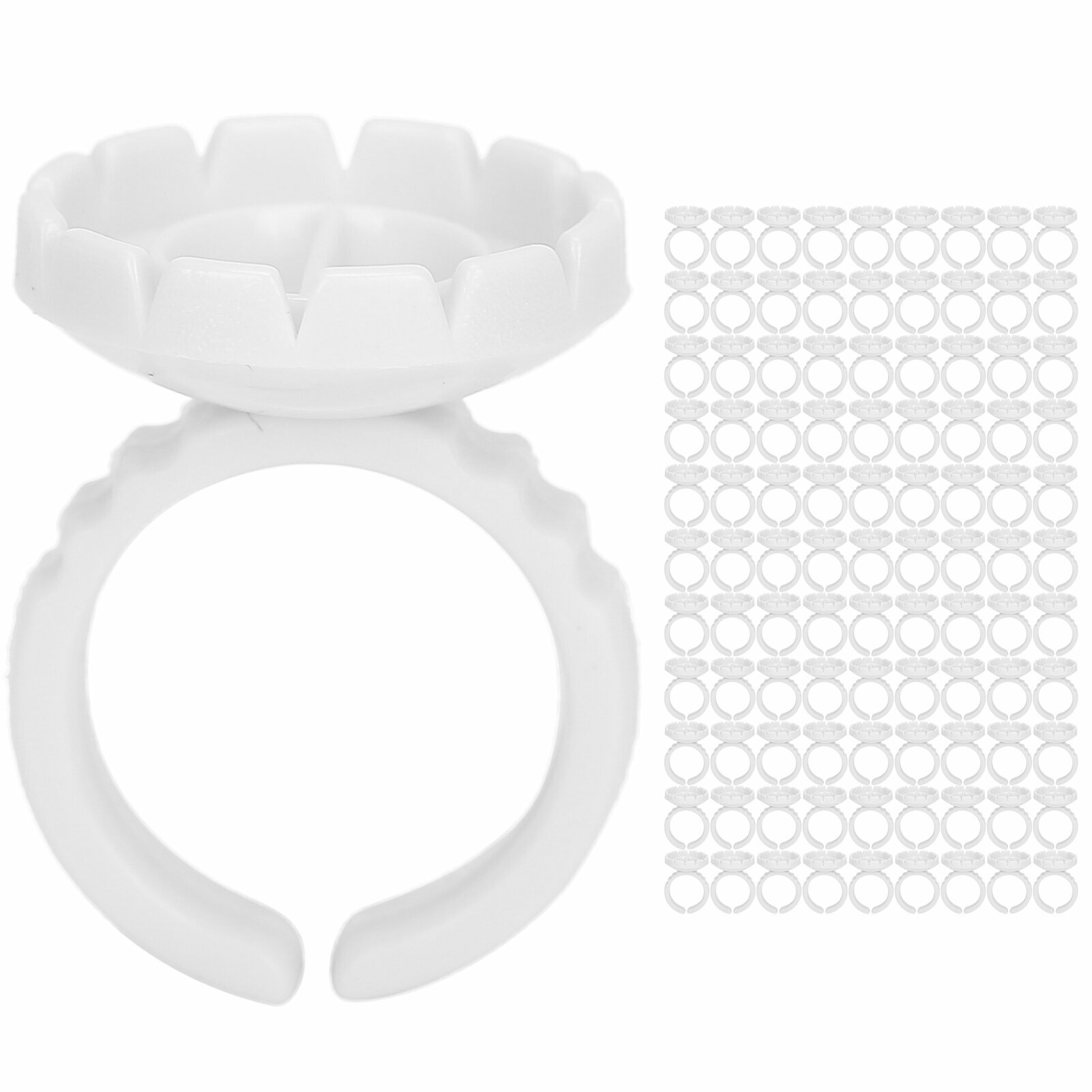 100 шт. одноразовые держатели для накладных чашек с клеем для ресниц, аксессуары, белый цвет