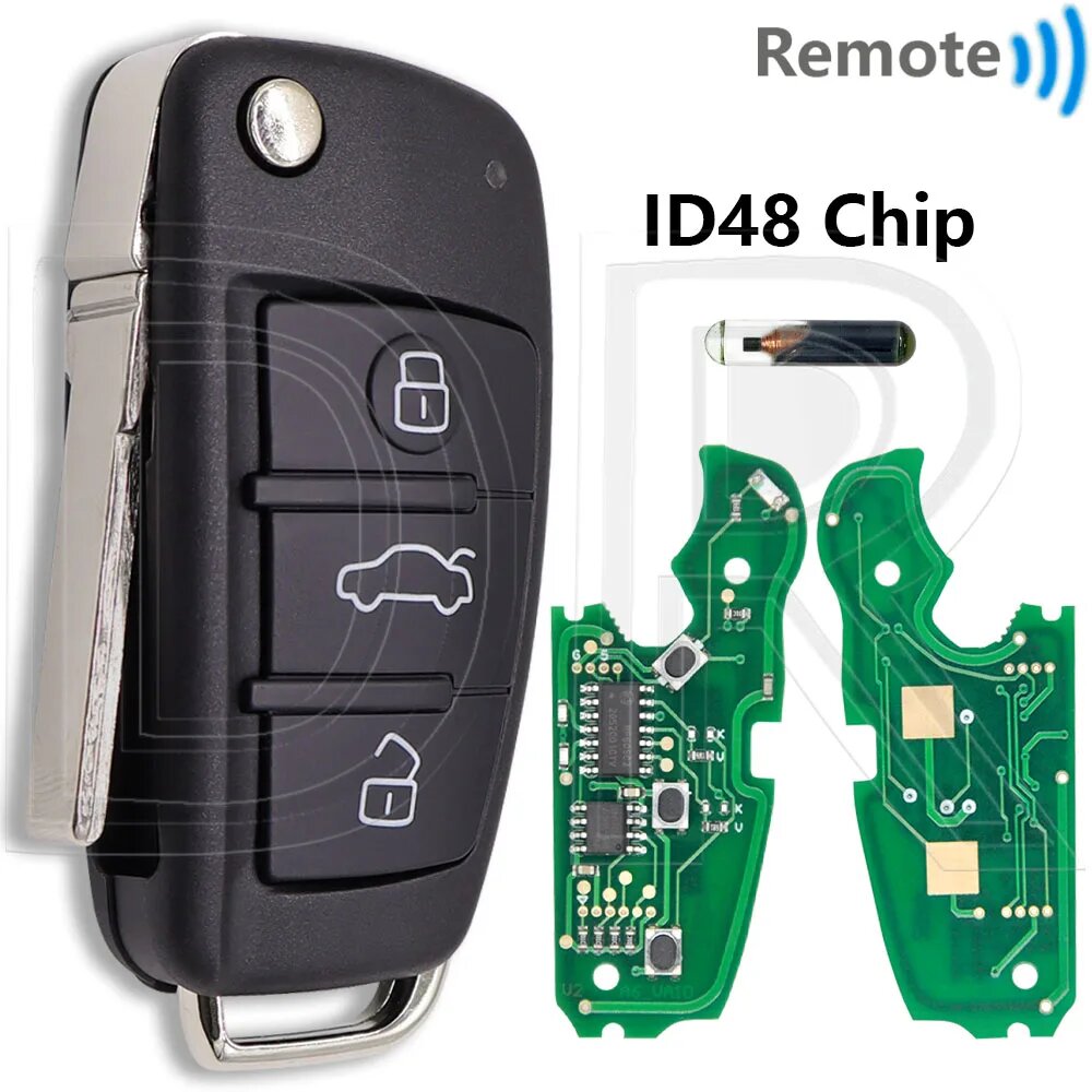 Отличный чип ID48 8XO 837220 Д/8ПО 837202 Автомобильный ключ дистанционного управления D/E/G 315/433 МГц для Audi TT A3 A4 S3 S A3 A4 S3 S4 Q3 RS3 2005-2013, 3BT ID48 Chip, 8XO837220D 433