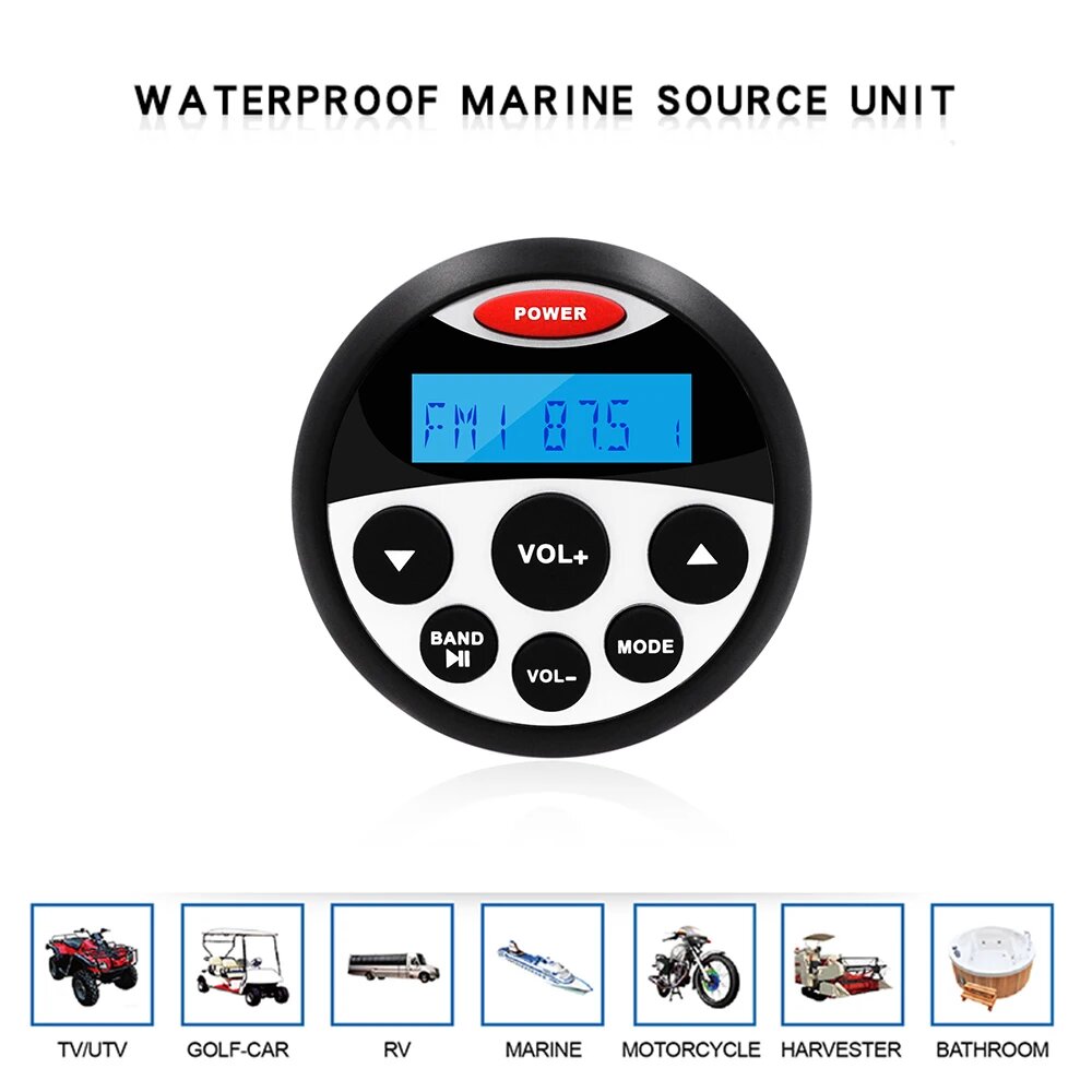 Водонепроницаемый морской стерео Bluetooth радио мотоцикл аудио лодка автомобильный MP3-плеер авто звуковая система FM AM приемник для SPA UTV ATV