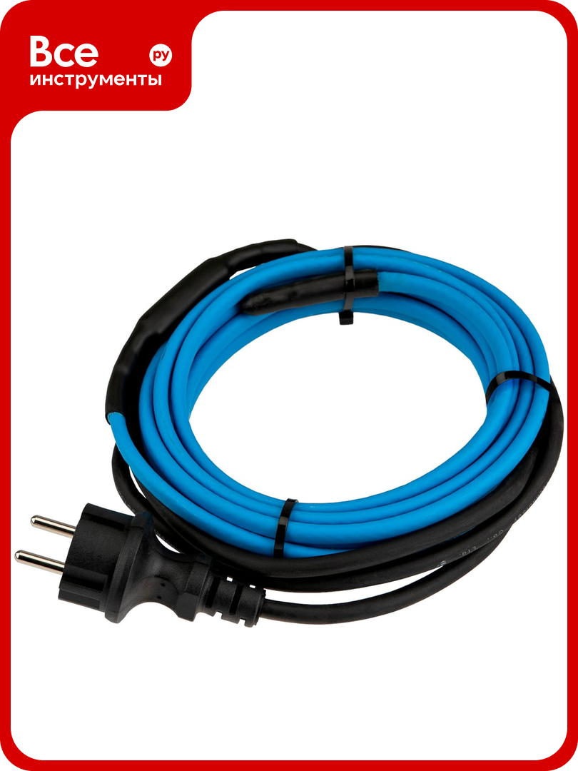 Саморегулирующийся греющий кабель REXANT на трубу 15MSR-PB, 4м/60Вт, для профилактики замерзания бытовых трубопроводов