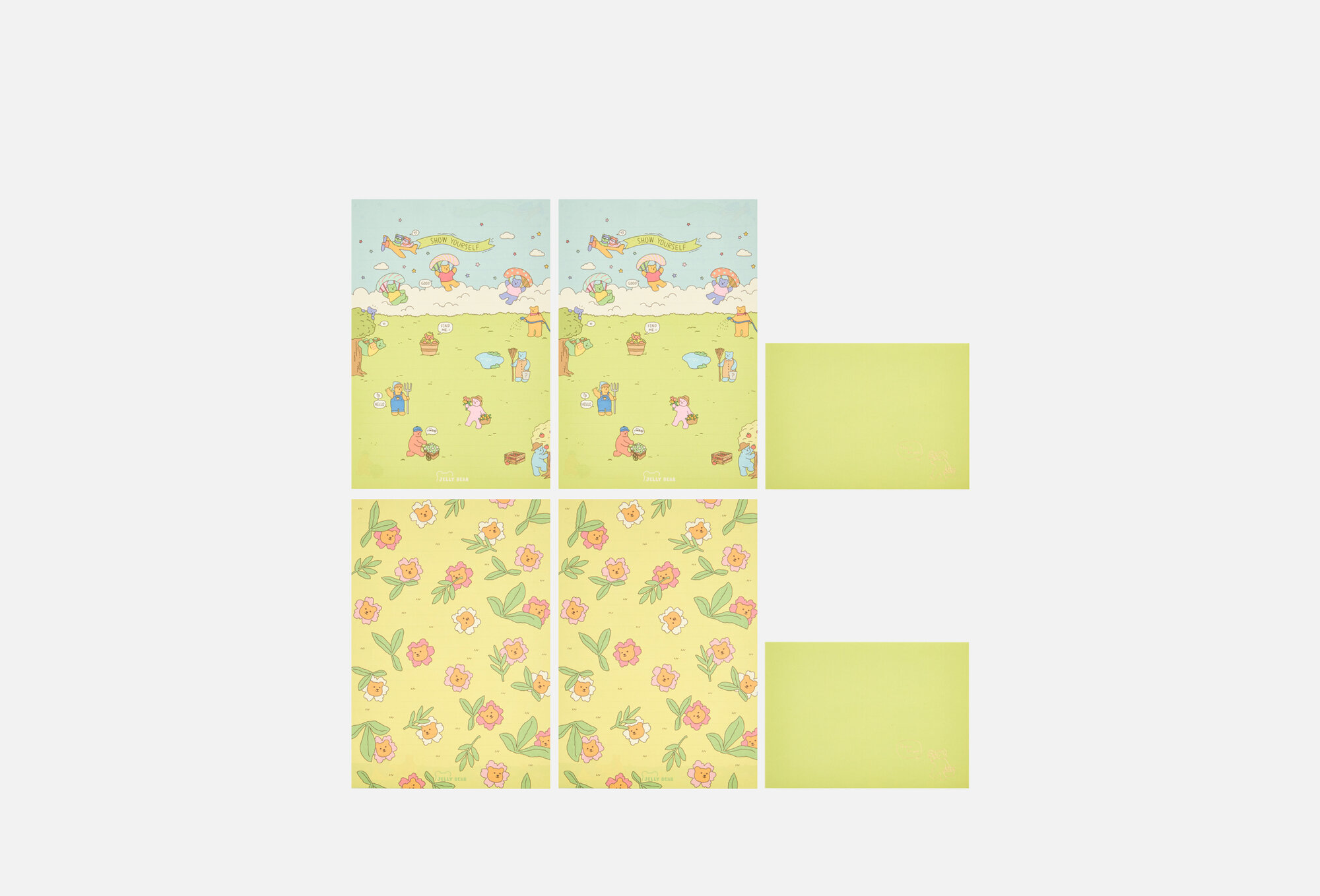 Конверт с бумагой для письма DAILYLIKE Jelly bear 01 Garden