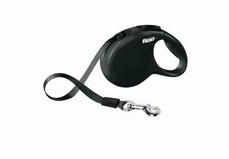 FLEXI NEW CLASSIC XS 3 м до 12 кг рулетка для маленьких собак черная ремень.