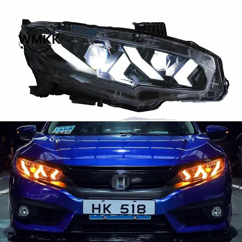 Фара автомобильная, Светодиодная, 2 шт, арт. Хонда Цивик 10 2016-2020 гг.