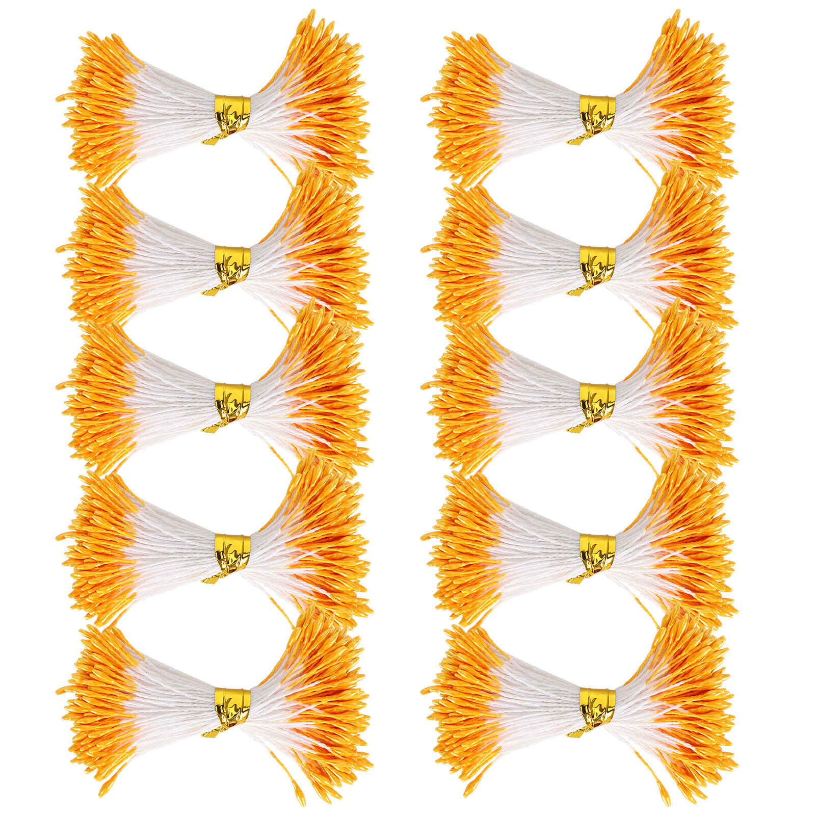 900Pcs Artificial Stamen Gypsum Orange Color Double End Simulation Bouquet Make Accessories(1mm（14#） )